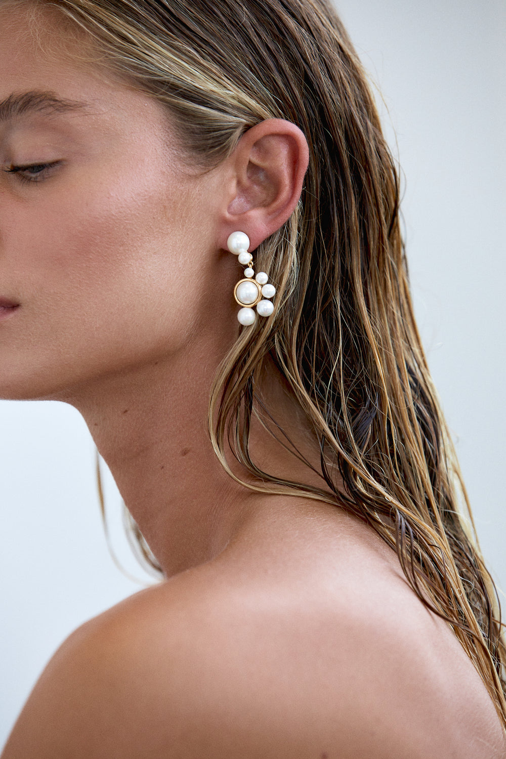 MATILDA - Gold Pearl Bridal Earrings – Pearl Wedding Earrings | Amélie ...