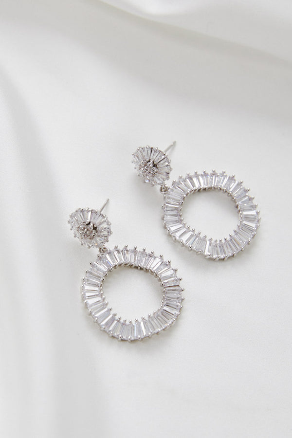 WILLOW - Silver Bridal Earrings – Wedding Hoop Earrings | Amélie George