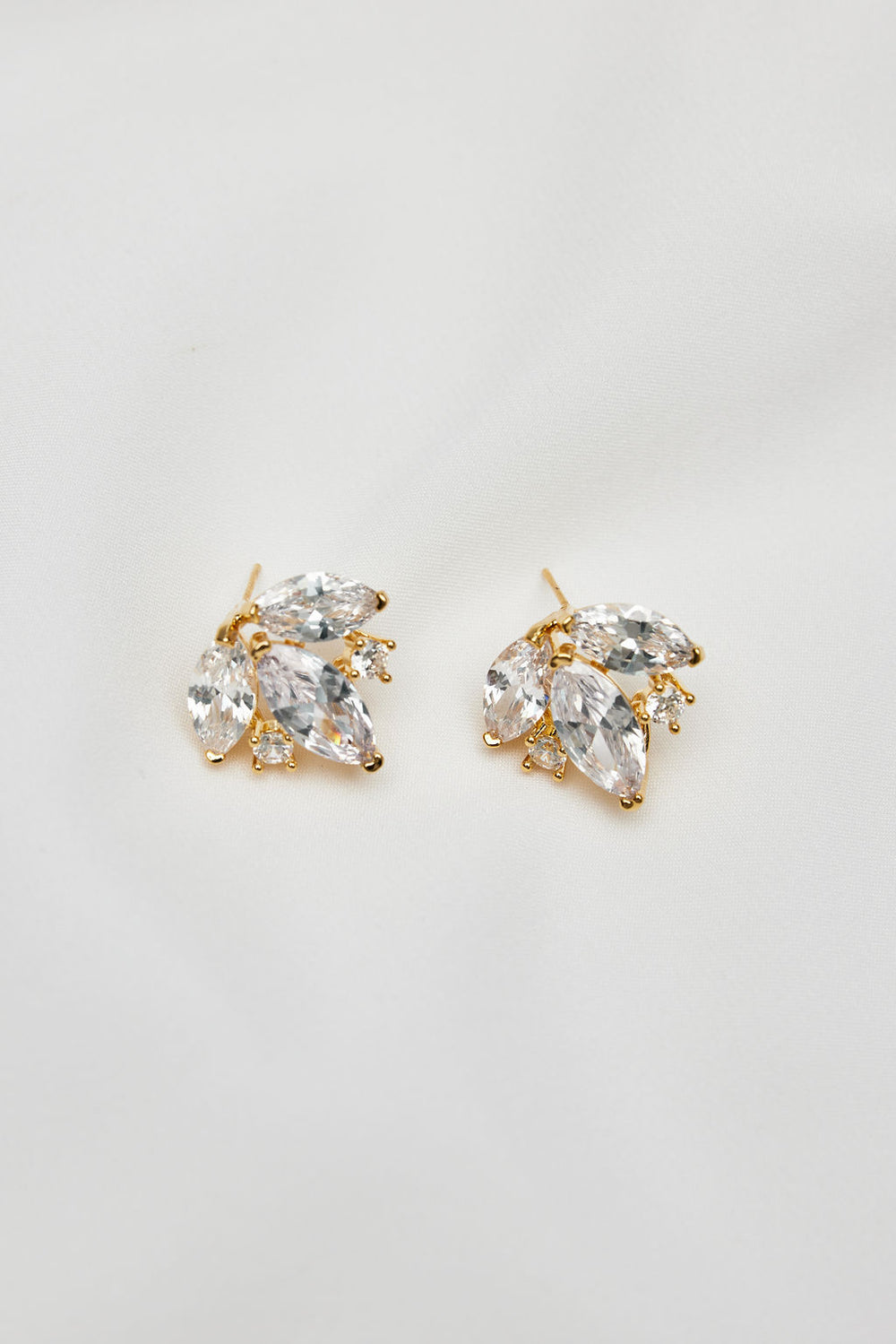 CELINE - Crystal Stud Earrings - Gold
